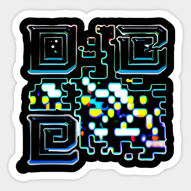 QR code art shape design - Qr Code Funny - Sticker | TeePublic